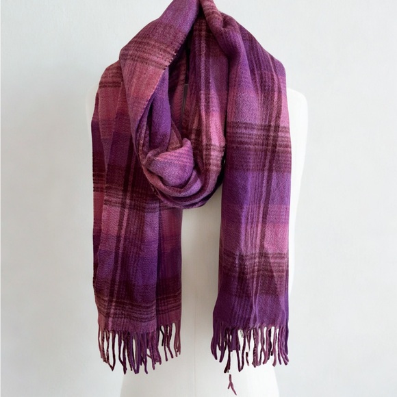 Talbots | Accessories | Nwt Talbots Multi Purple Plaid 0 Cashmere ...